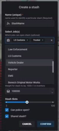 Stash Creator - FiveM Tebex