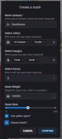 Stash Creator - FiveM Tebex
